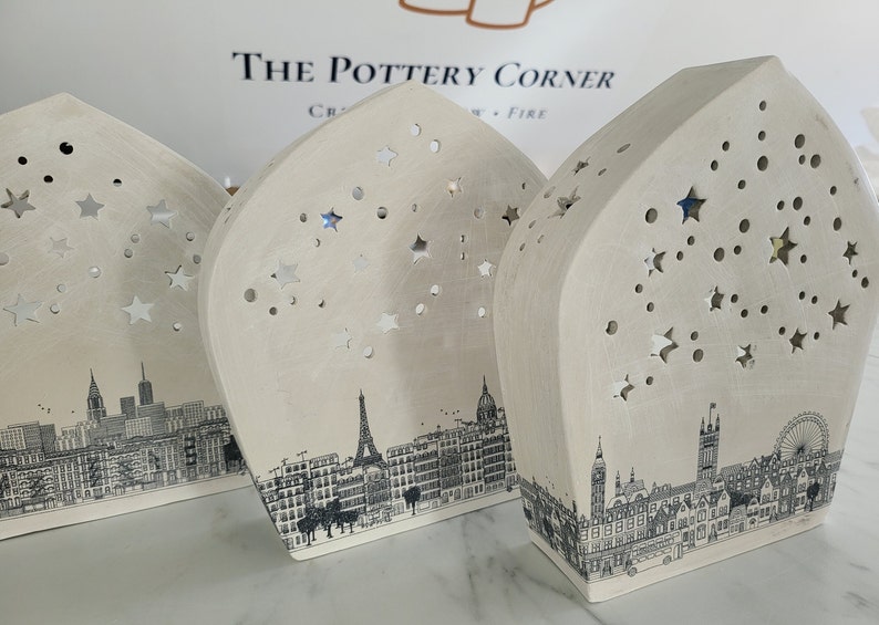 DIGITAL TEMPLATE - Pottery Project Make Your Own Skyline Luminaire as ...