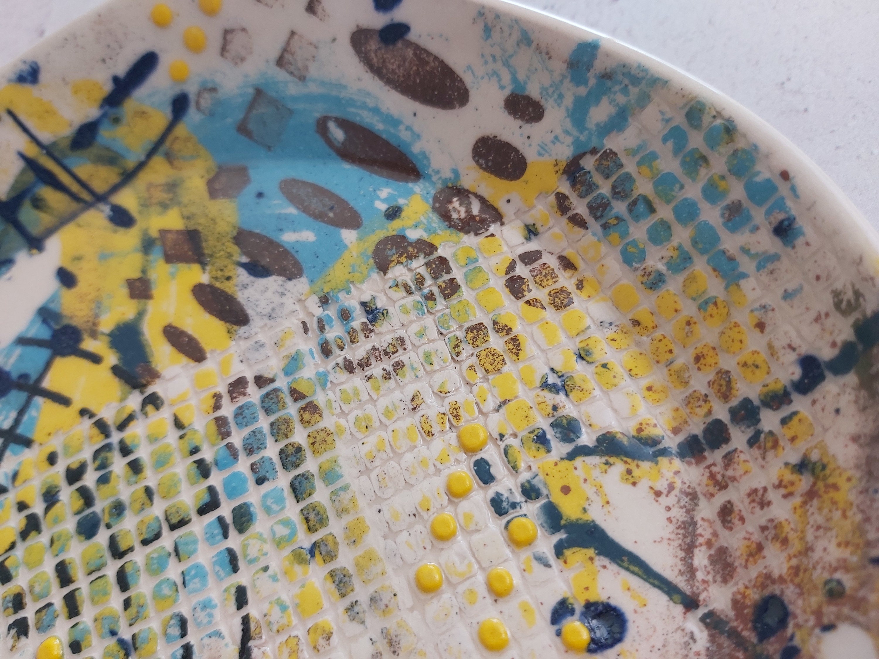 Gorgeous Monoprinted Plate/platter - A Unique Piece of Artwork on a ...