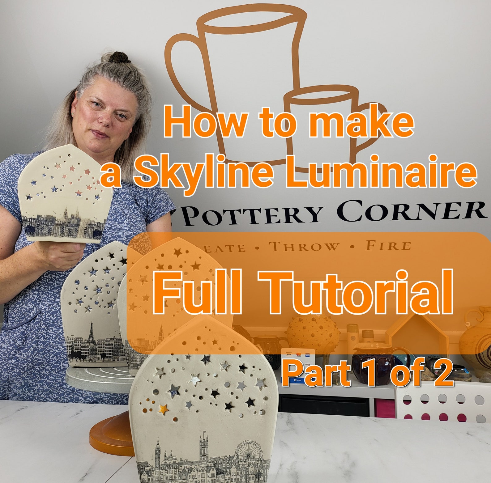 DIGITAL TEMPLATE - Pottery Project Make Your Own Skyline Luminaire as ...