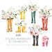 Spring Rain Boot Watercolor Clipart With Flowers - Etsy