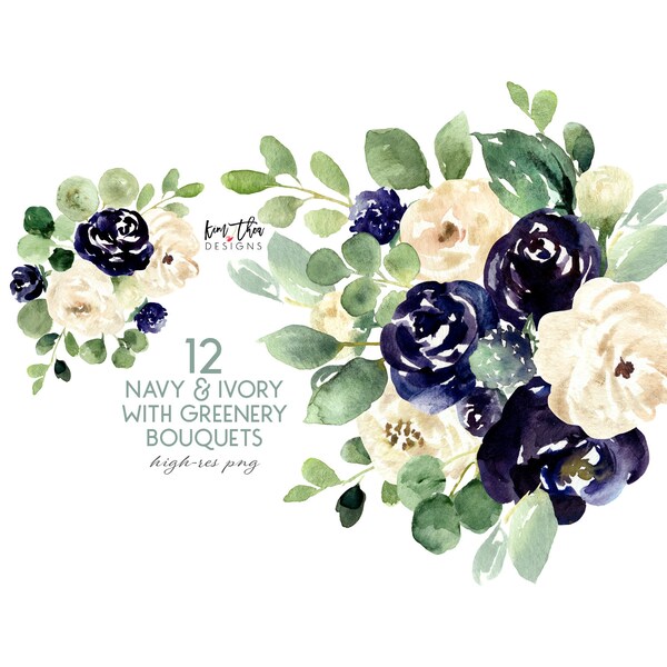 Navy Watercolor - Etsy