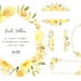 Light Yellow Watercolor Floral Frame Clipart Yellow Flower Geometric ...