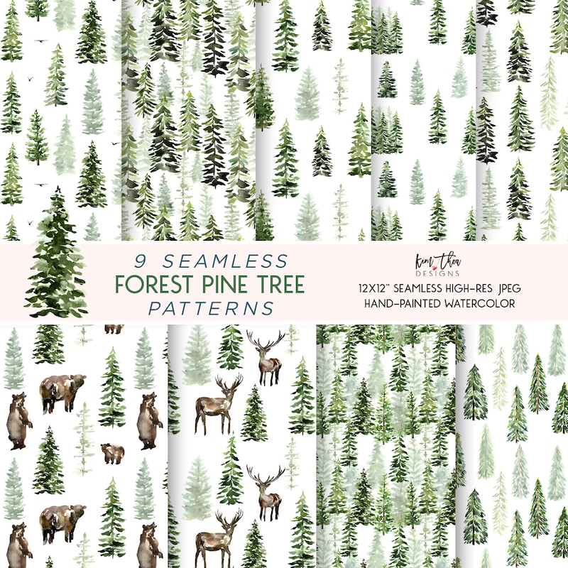 Pine Tree Wall Paper - Etsy