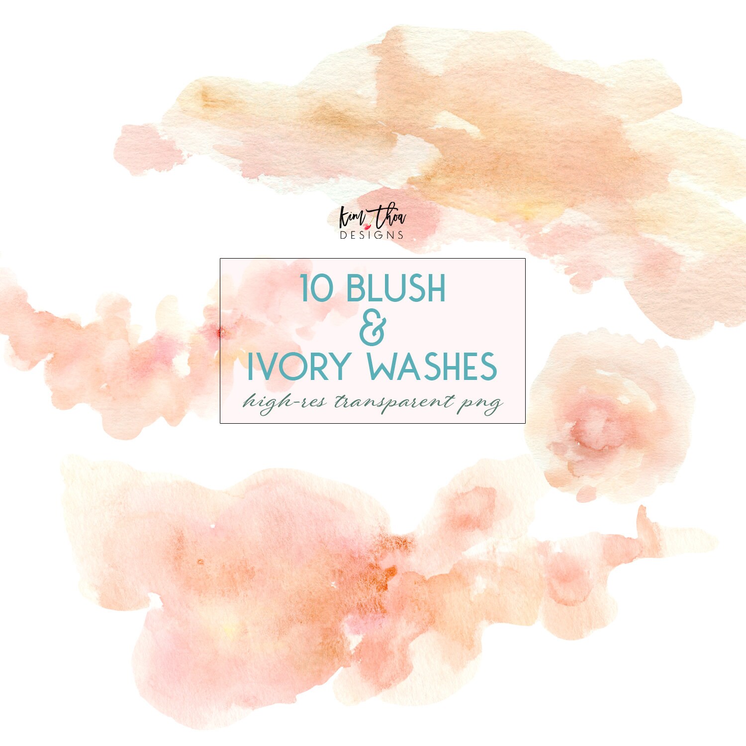 Blush and Ivory Watercolor Washes Watercolor Brush Strokes - Etsy