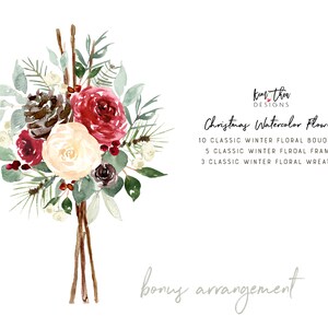 Christmas Watercolor Floral Clipart Collection | Winter Wreath ...
