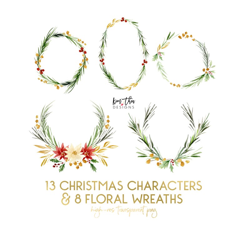 Christmas Wreath and Characters Collection - Reindeer, Snowman and More ...