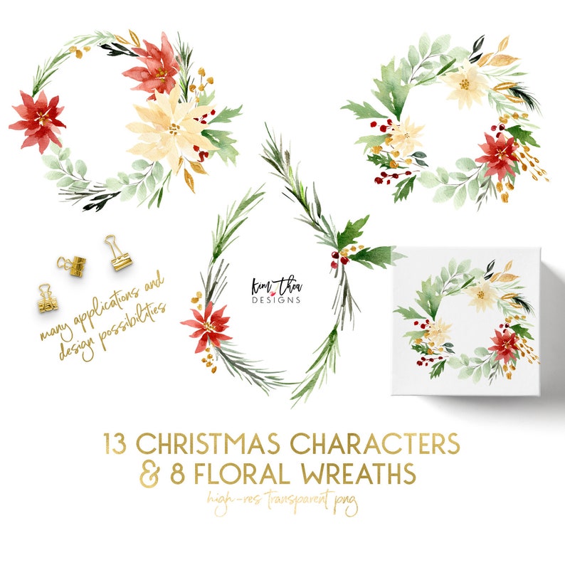 Christmas Wreath and Characters Collection - Reindeer, Snowman and More ...