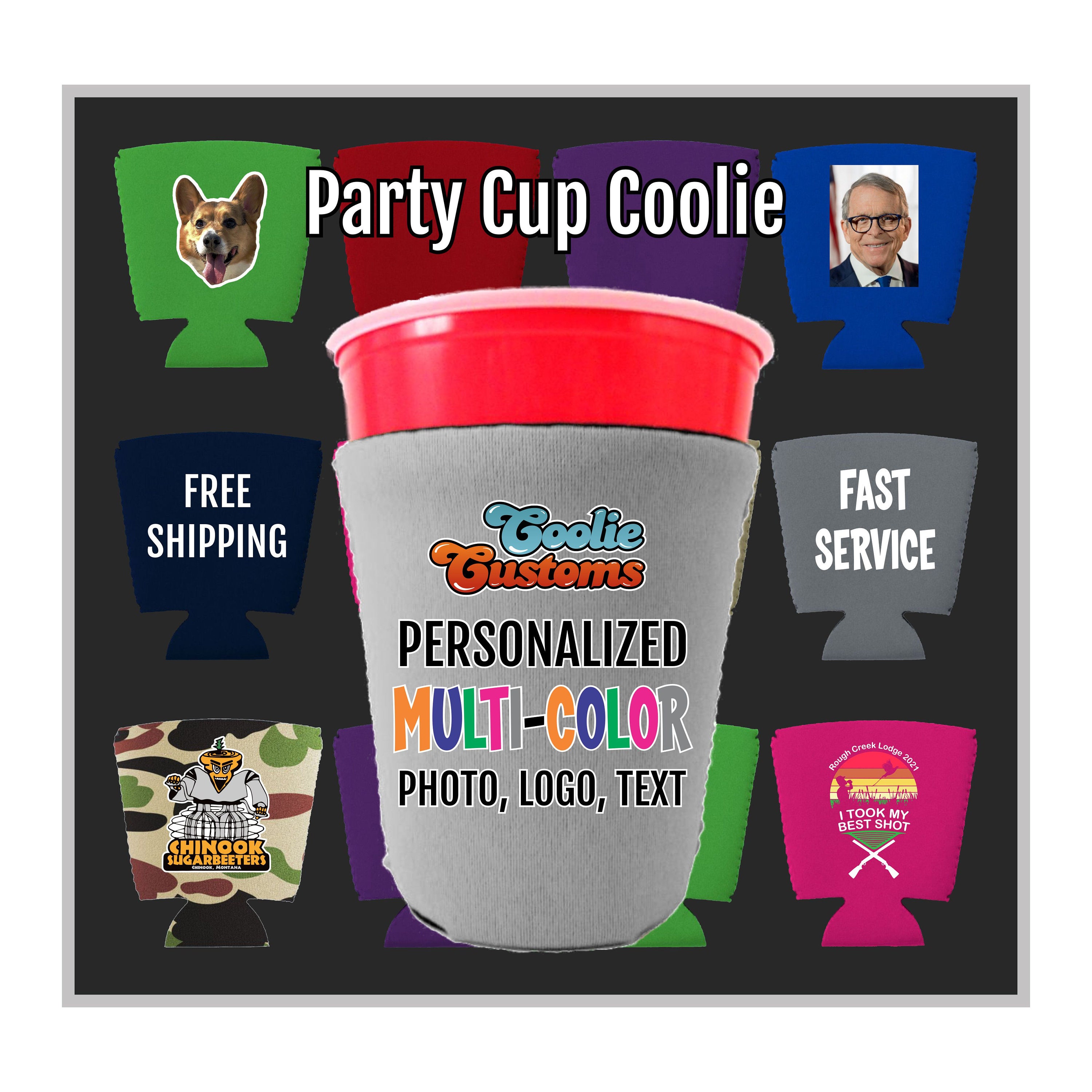 Low Minimum Custom Neoprene Party Cup Coolie. ANY Design - Etsy