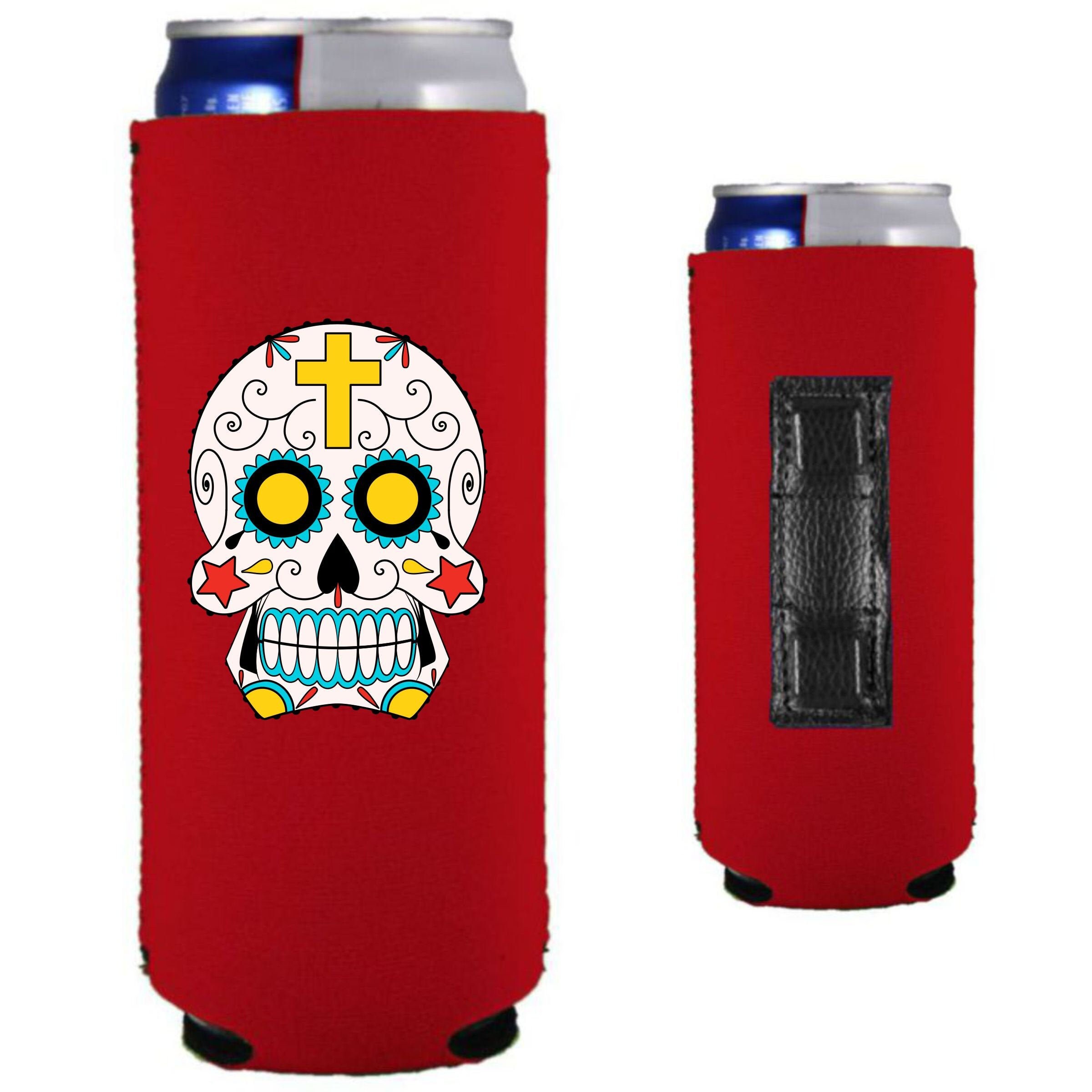 Sugar Skull Magnetic Neoprene Slim Can Coolie - Etsy