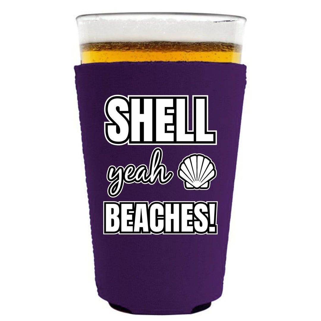 Shell Yeah Beaches Pint Glass Coolie - Etsy