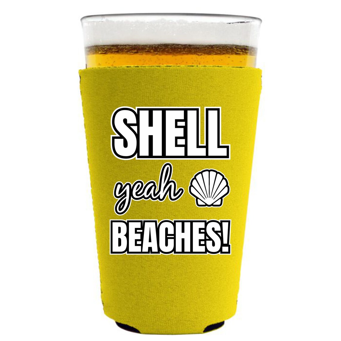 Shell Yeah Beaches Pint Glass Coolie | Etsy