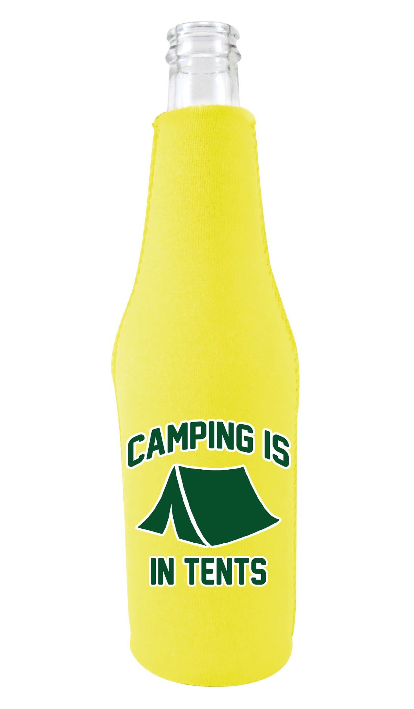 Camping is in Tents Neoprene Beer Bottle Coolie - Etsy