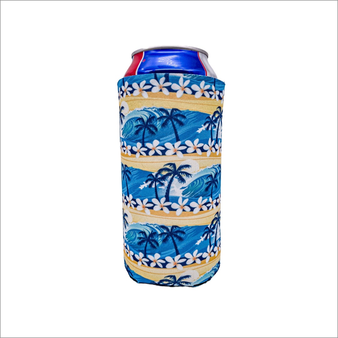 Waves Tropical Beach Pattern 24 Oz. Can Coolie - Etsy