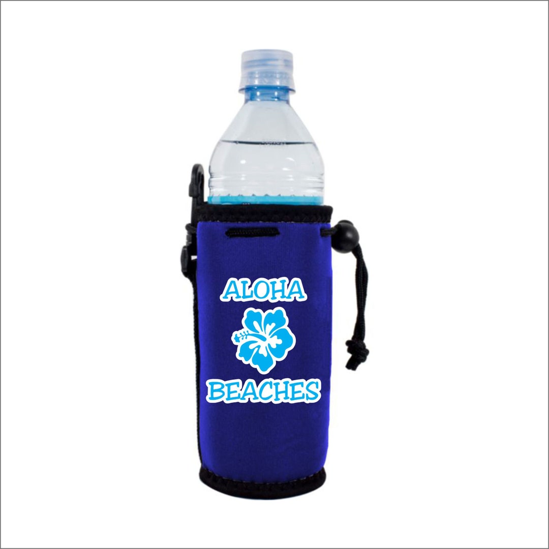 Aloha Beaches Neoprene Water Bottle Coolie With Drawstring and Clip - Etsy