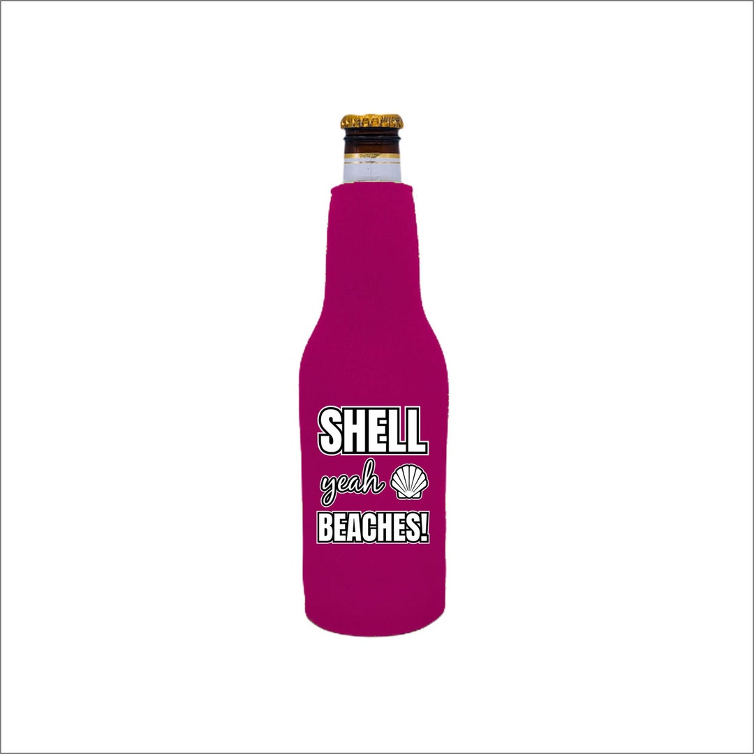 Shell Yeah Beaches Neoprene Beer Bottle Coolie - Etsy