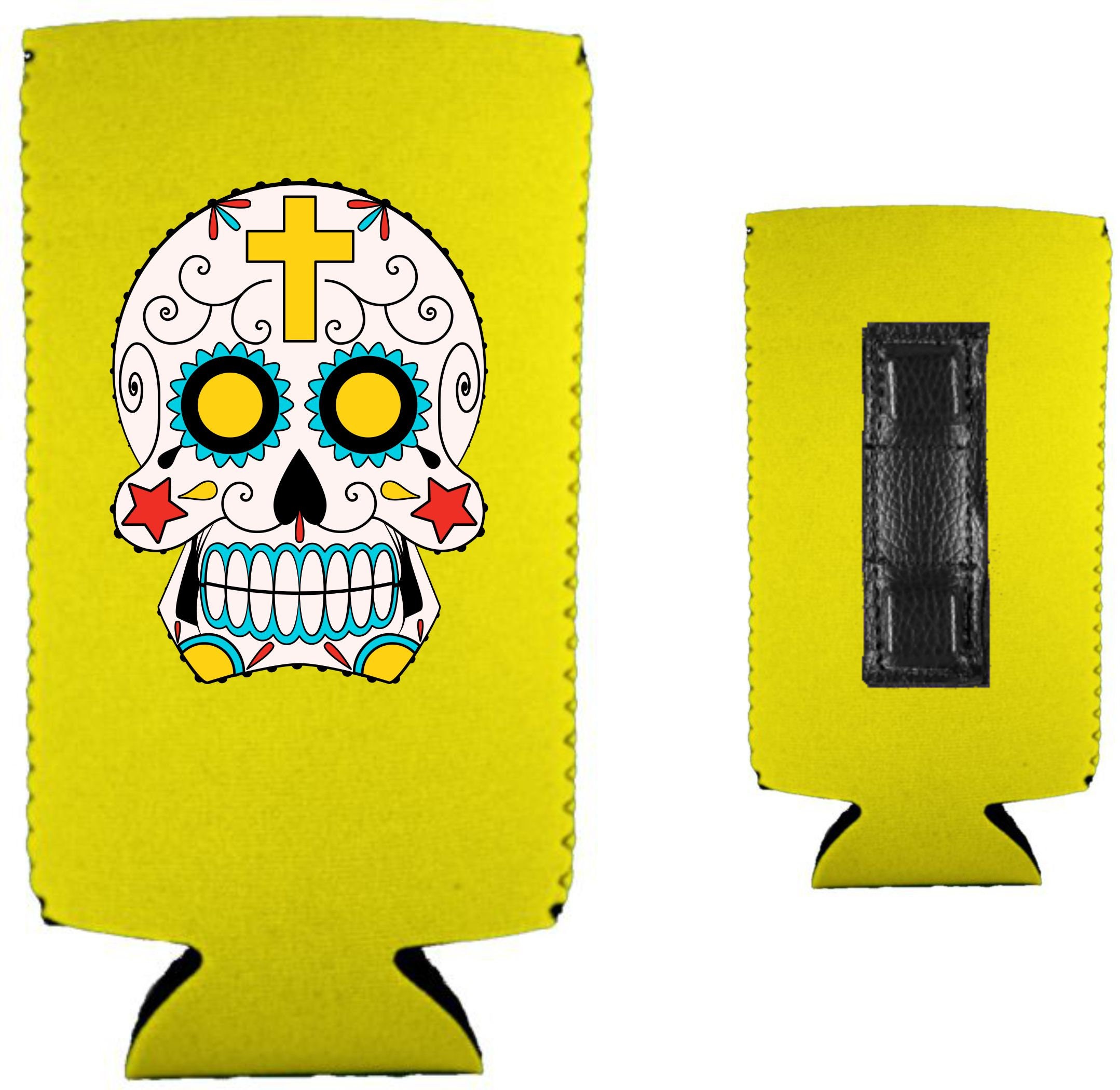Sugar Skull Magnetic Neoprene Slim Can Coolie - Etsy