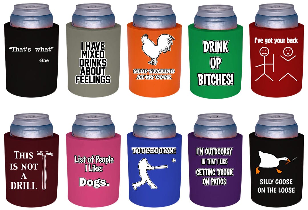 Funny Joke Thick Foam Old School Can Coolie Designs 10 Pack - Etsy