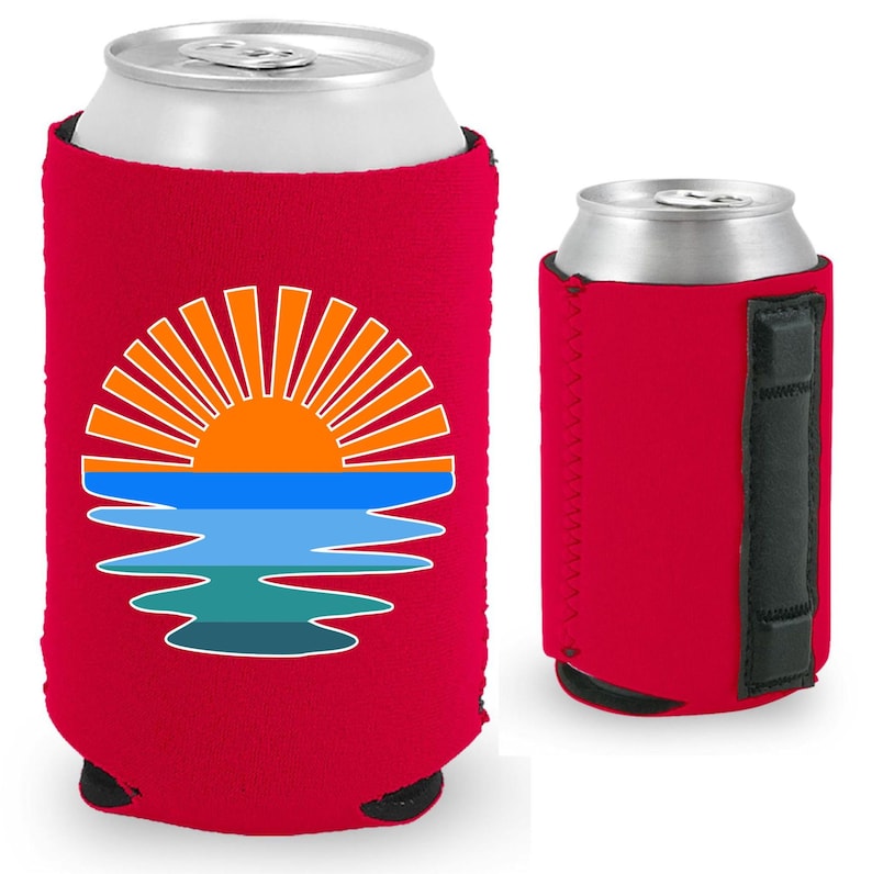 Drink & Barware Retro Sunset Magnetic Neoprene Collapsible Can Coolie ...