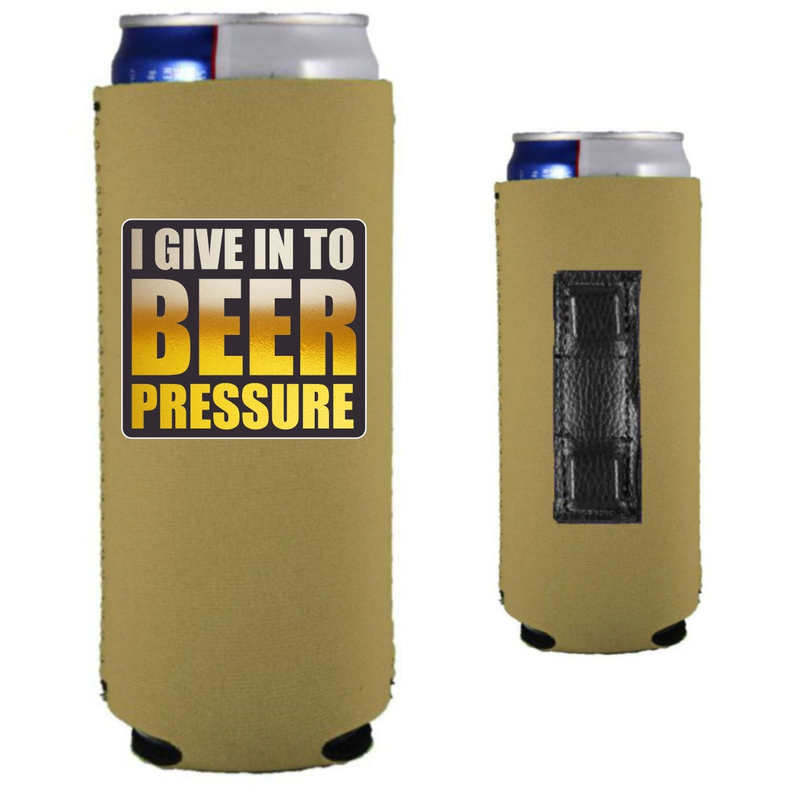 Beer Pressure Magnetic Neoprene Slim Can Coolie - Etsy