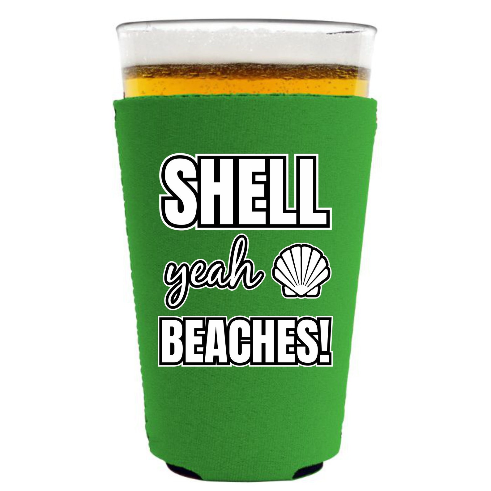 Shell Yeah Beaches Pint Glass Coolie - Etsy