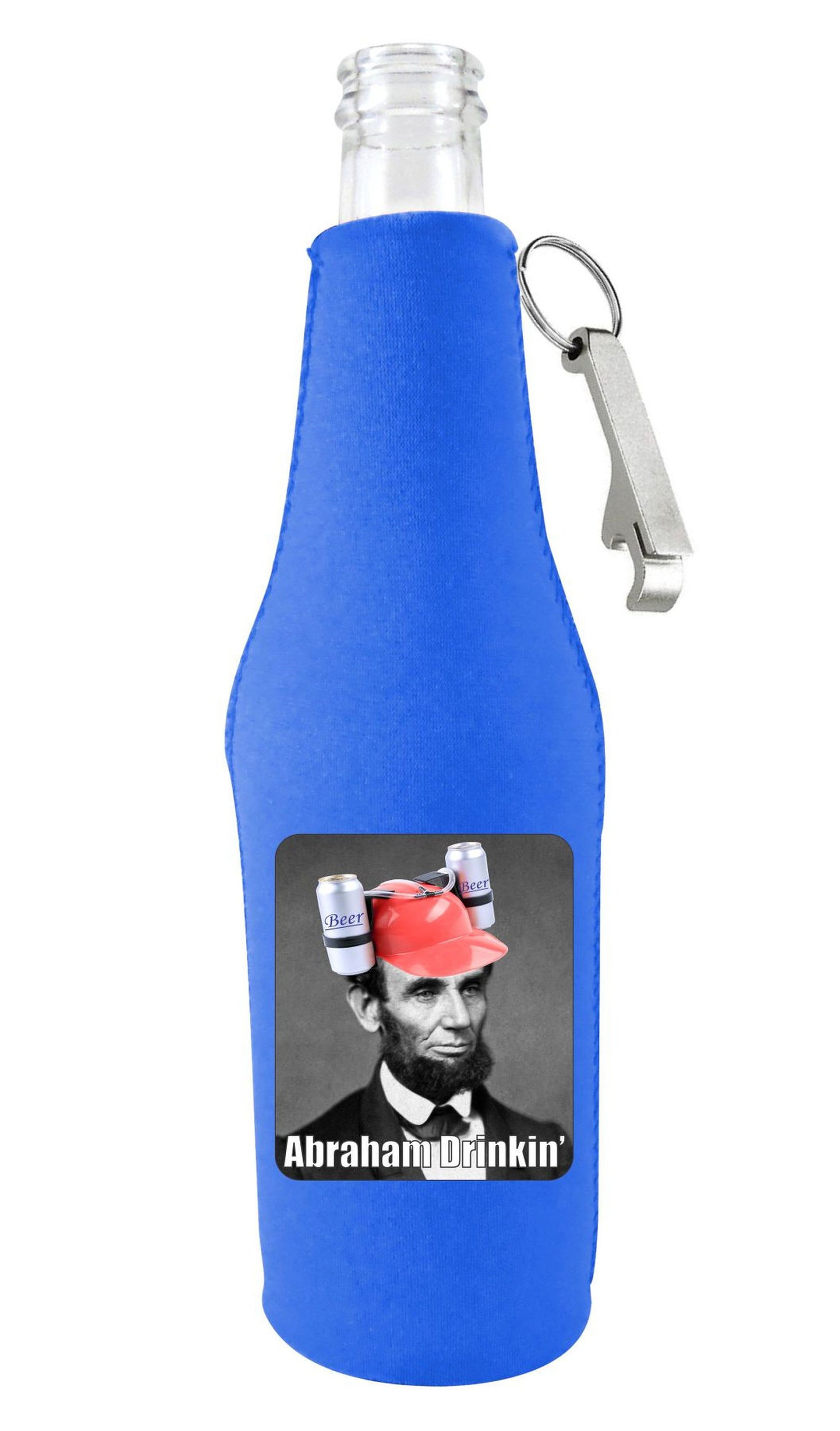 Abraham Drinkin' Neoprene Beer Bottle Coolie W/opener - Etsy