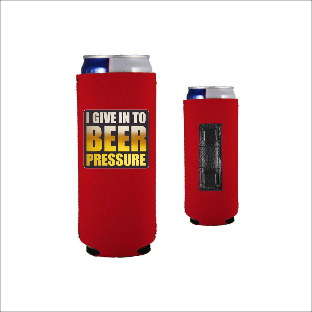 Beer Pressure Magnetic Neoprene Slim Can Coolie - Etsy