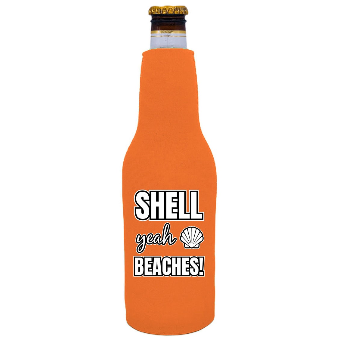 Shell Yeah Beaches Neoprene Beer Bottle Coolie | Etsy