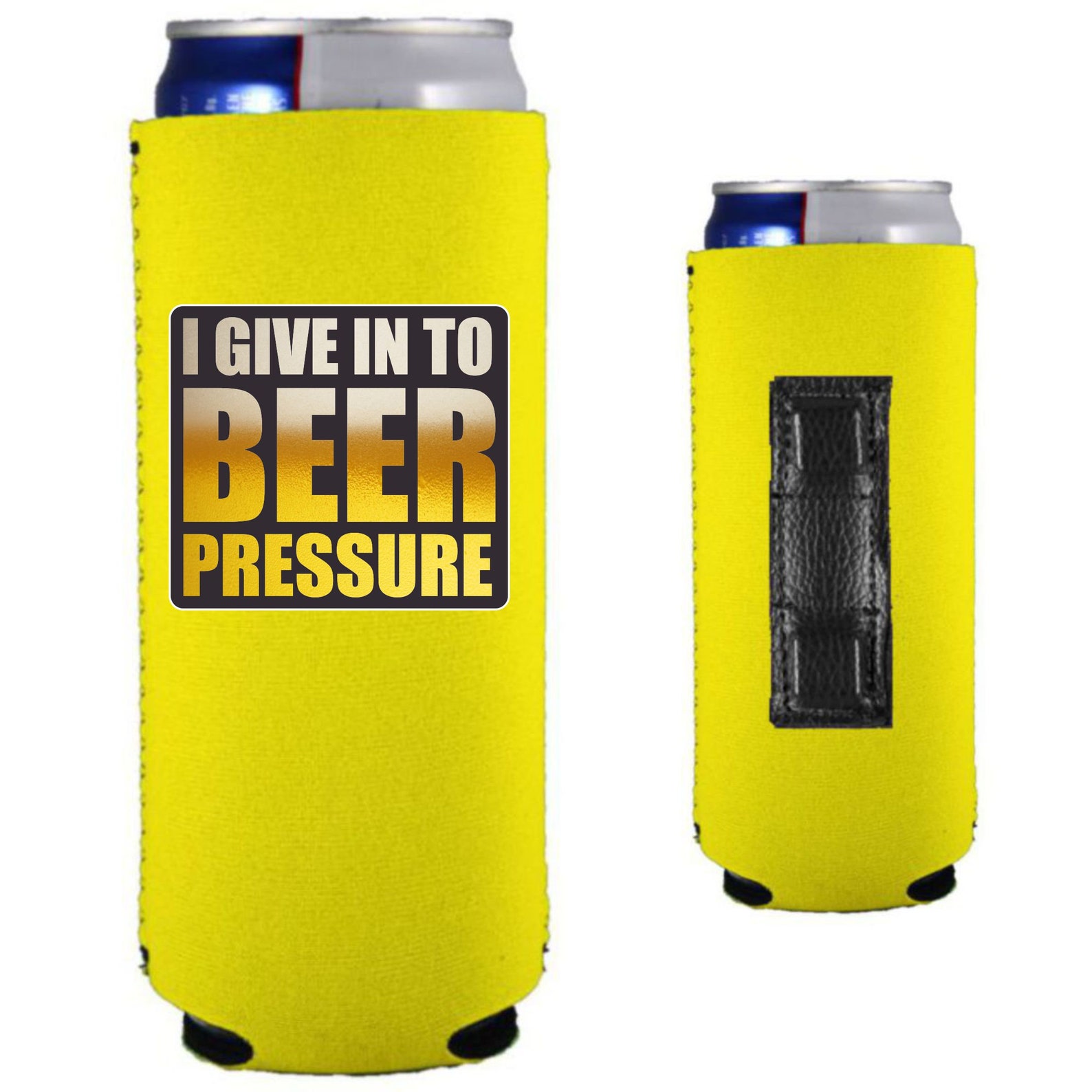 Beer Pressure Magnetic Neoprene Slim Can Coolie - Etsy