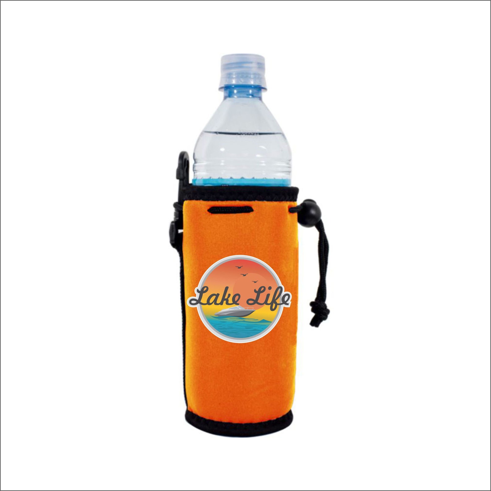 Lake Life Neoprene Water Bottle Coolie With Drawstring and Clip - Etsy