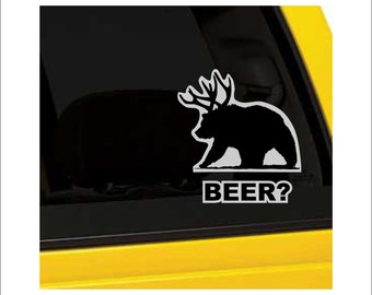 Beer bear/deer Decal free Shipping - Etsy