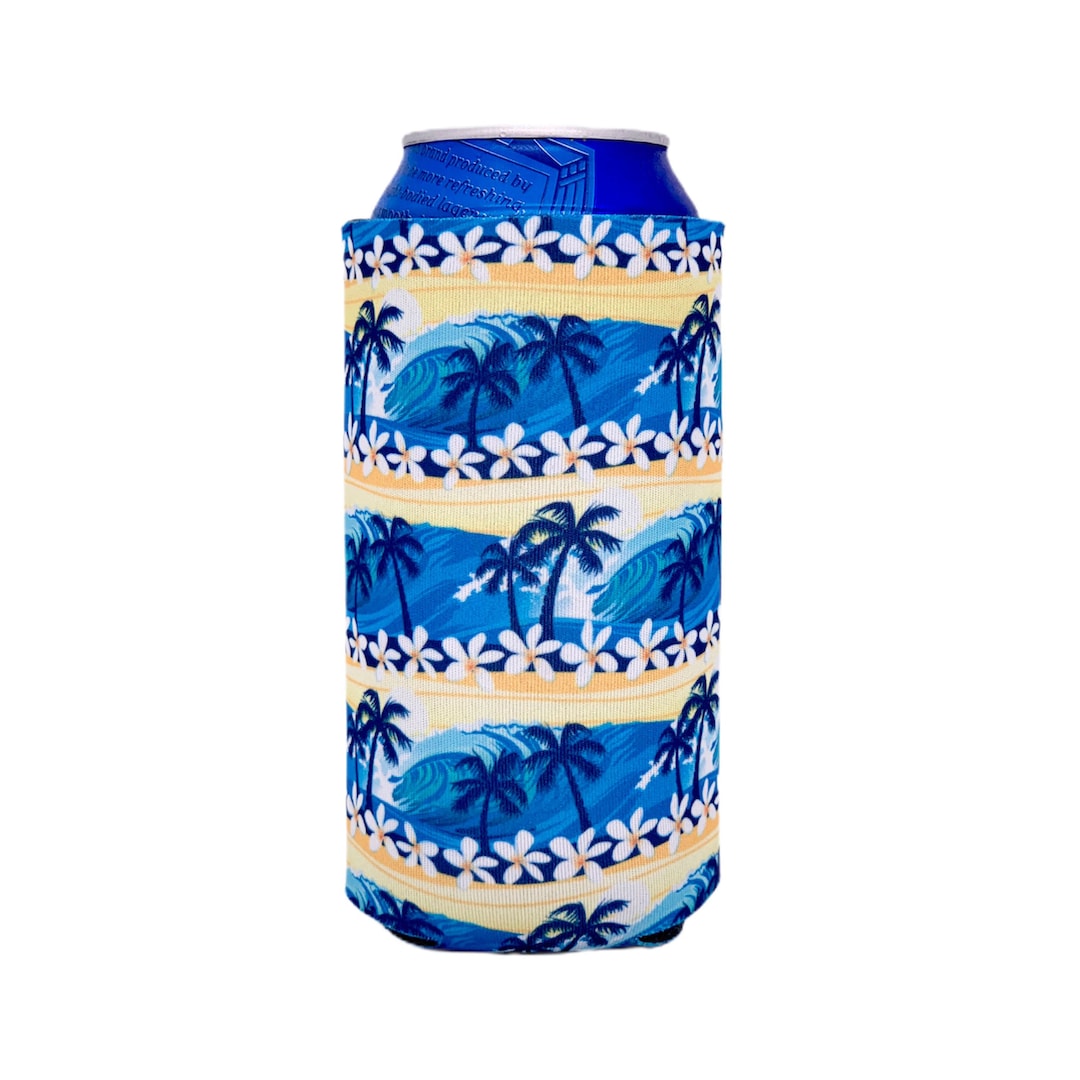 Waves Tropical Beach Pattern 16 Oz. Can Coolie - Etsy