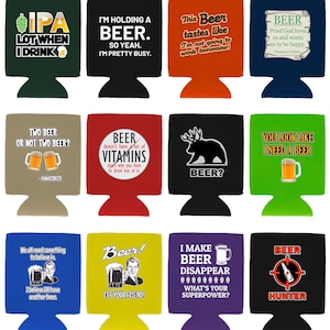 Beer Jokes Funny Can Coolie Designs 12 Pack - Etsy