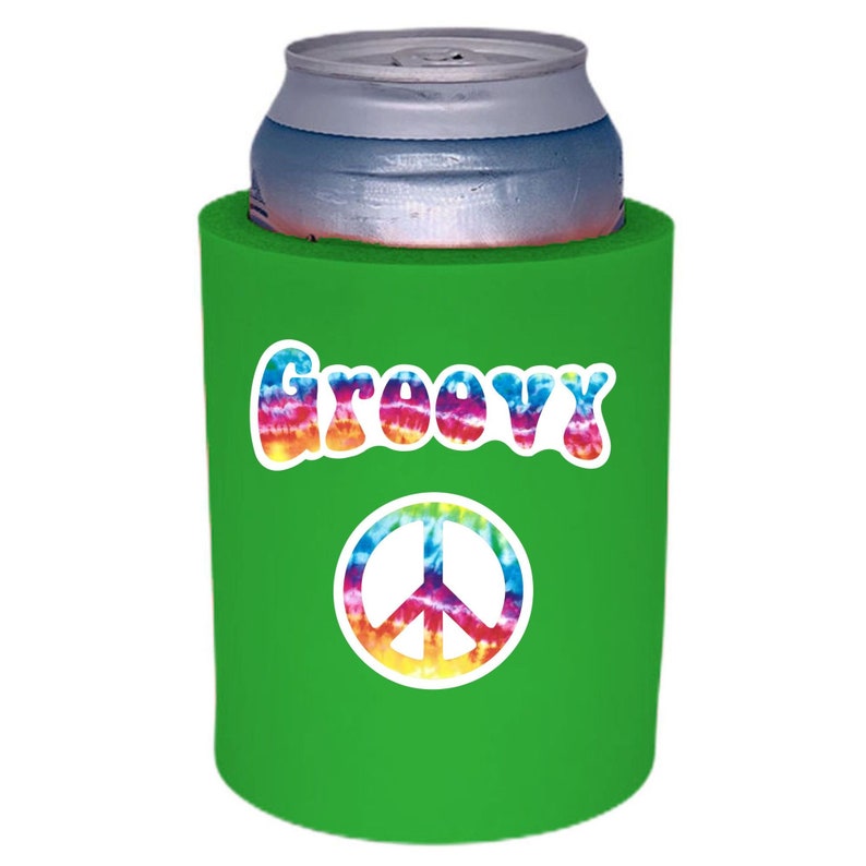 Groovy Peace Sign Thick Foam old School Can Coolie - Etsy