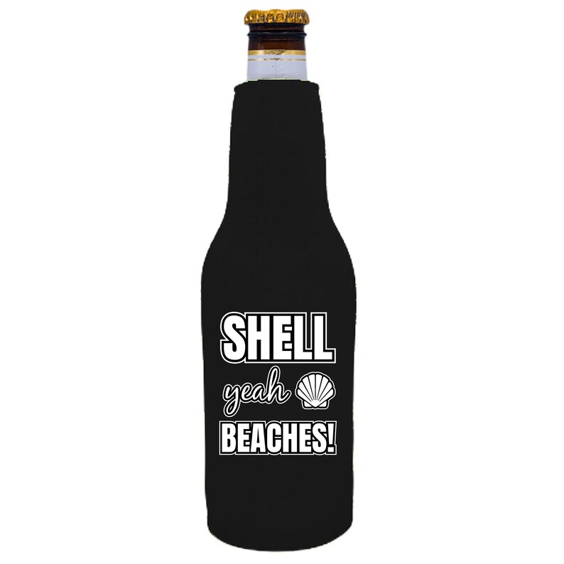 Shell Yeah Beaches Neoprene Beer Bottle Coolie | Etsy