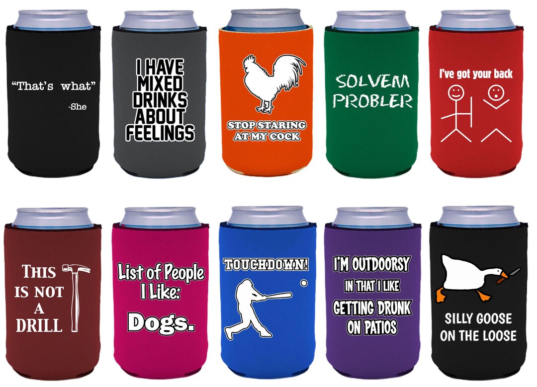 Funny Joke Can Coolie Designs 10 Pack - Etsy