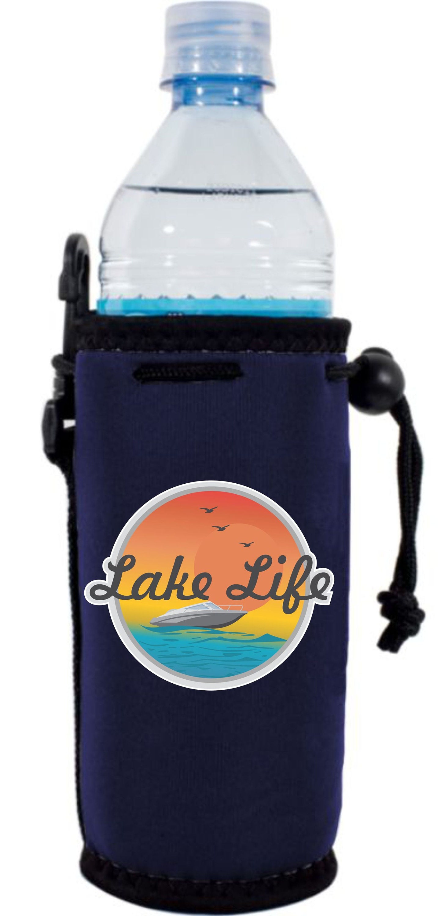 Lake Life Neoprene Water Bottle Coolie With Drawstring and Clip - Etsy