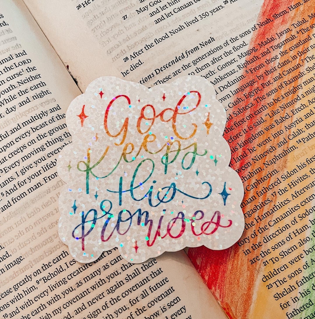 Holographic 'god Keeps His Promises' Rainbow Sticker - Etsy