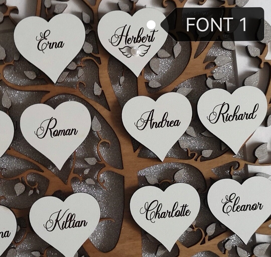 Personalised White Hearts 3cm - Etsy