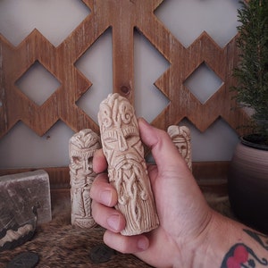 Set of 3 Norse Totems Viking Gods Idols Odin Thor Freya Freyja Asatru ...