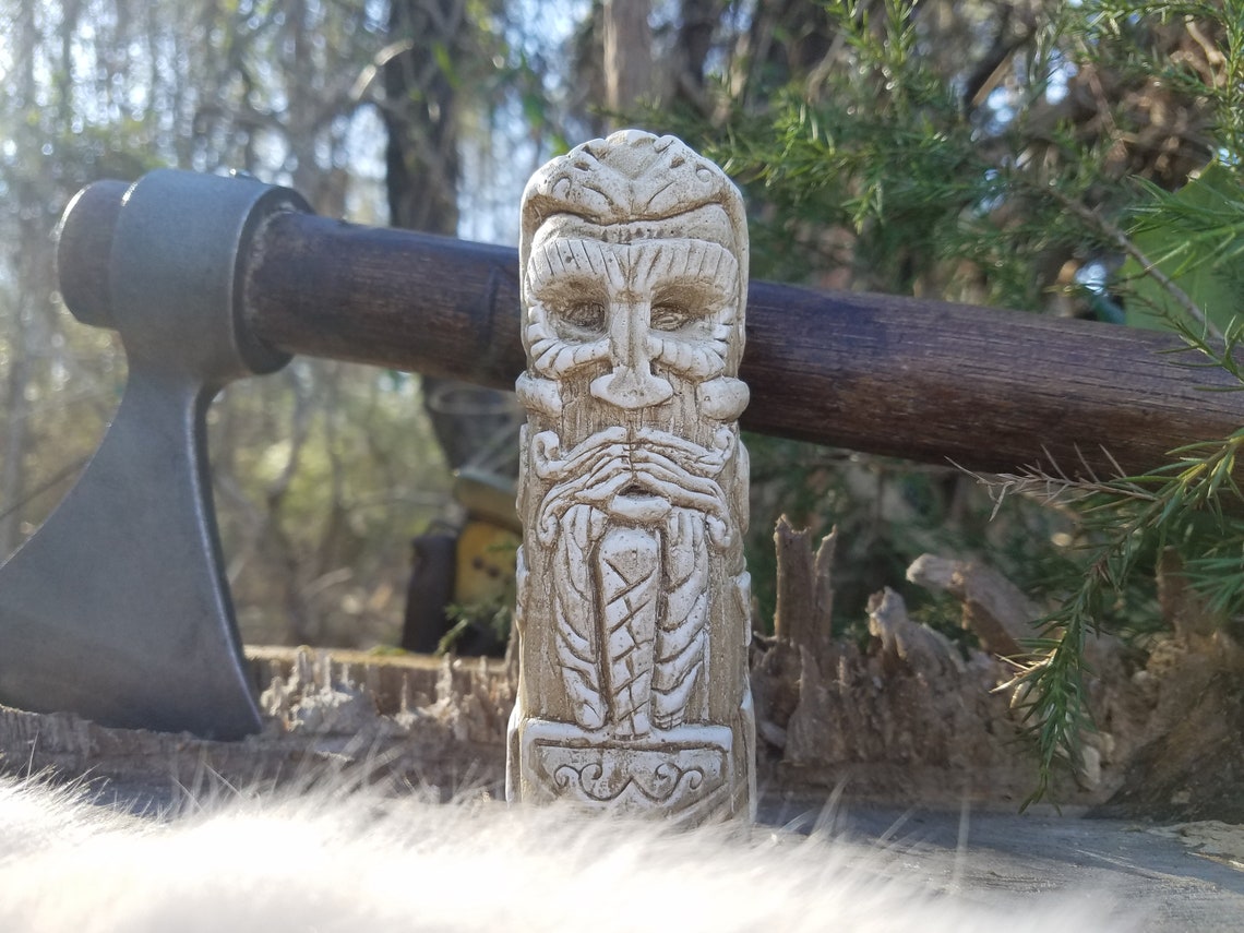 Thor Totem Altar Statue Asatru Figurines | Etsy