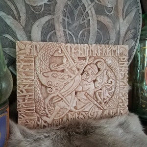 Sigurd Medieval Norse Hero Rune Stone Carving Tablet Plaque - Etsy