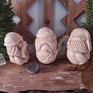 Set of 3 Norse Viking Gods Statues Odin Thor Freya - Etsy