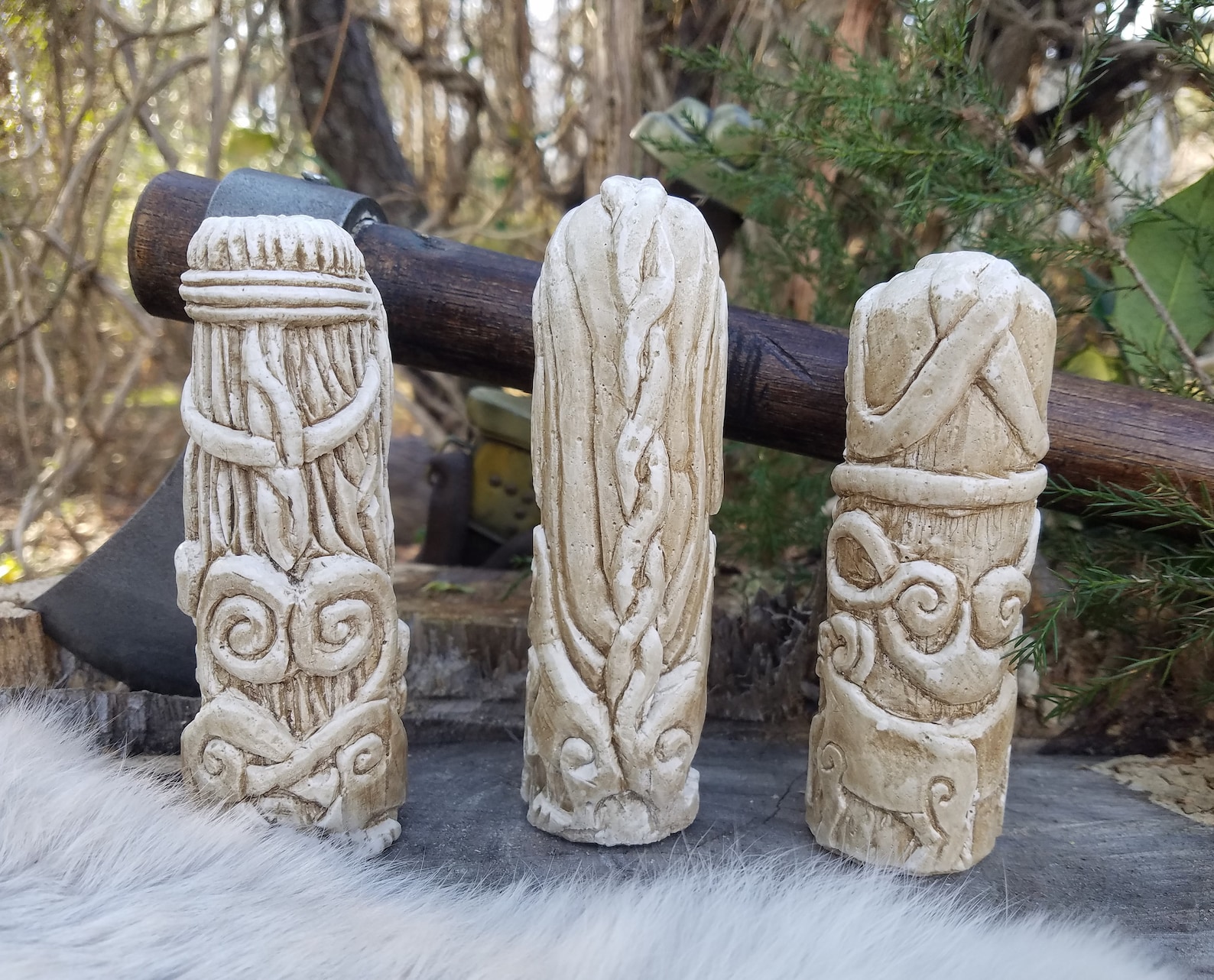 Set of 3 Norse Totems Viking Gods Idols Odin Thor Freya Freyja - Etsy