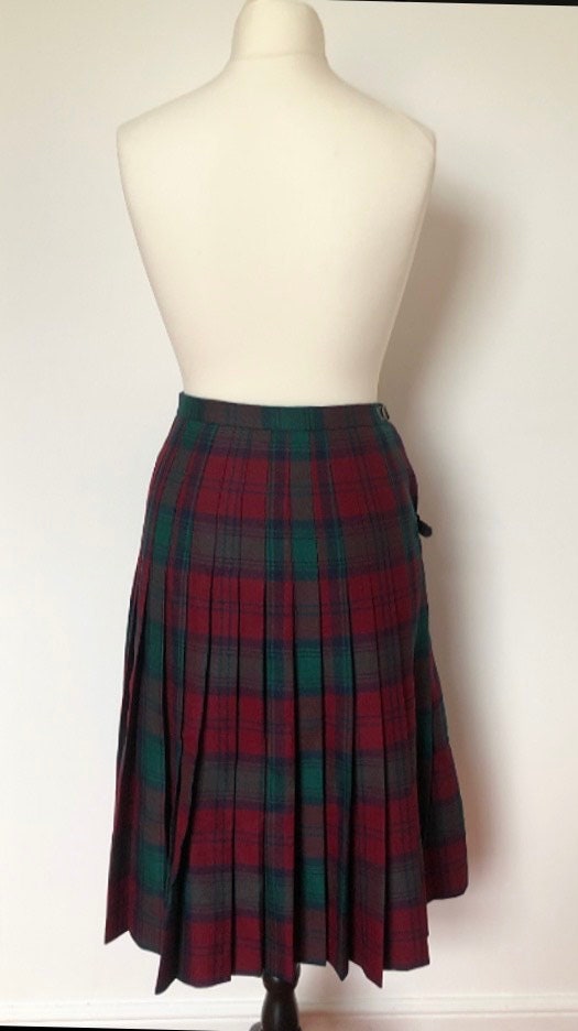 Vintage Hector Russel Wine and Green Tartan Kilt UK Size 12 - Etsy