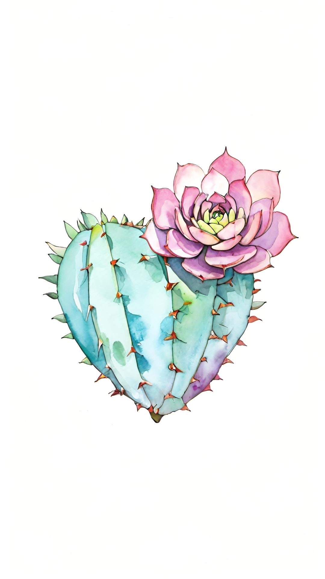 Heart Shared Succulent PNG, Cactus Love Clipart, Cactii Lover Design ...
