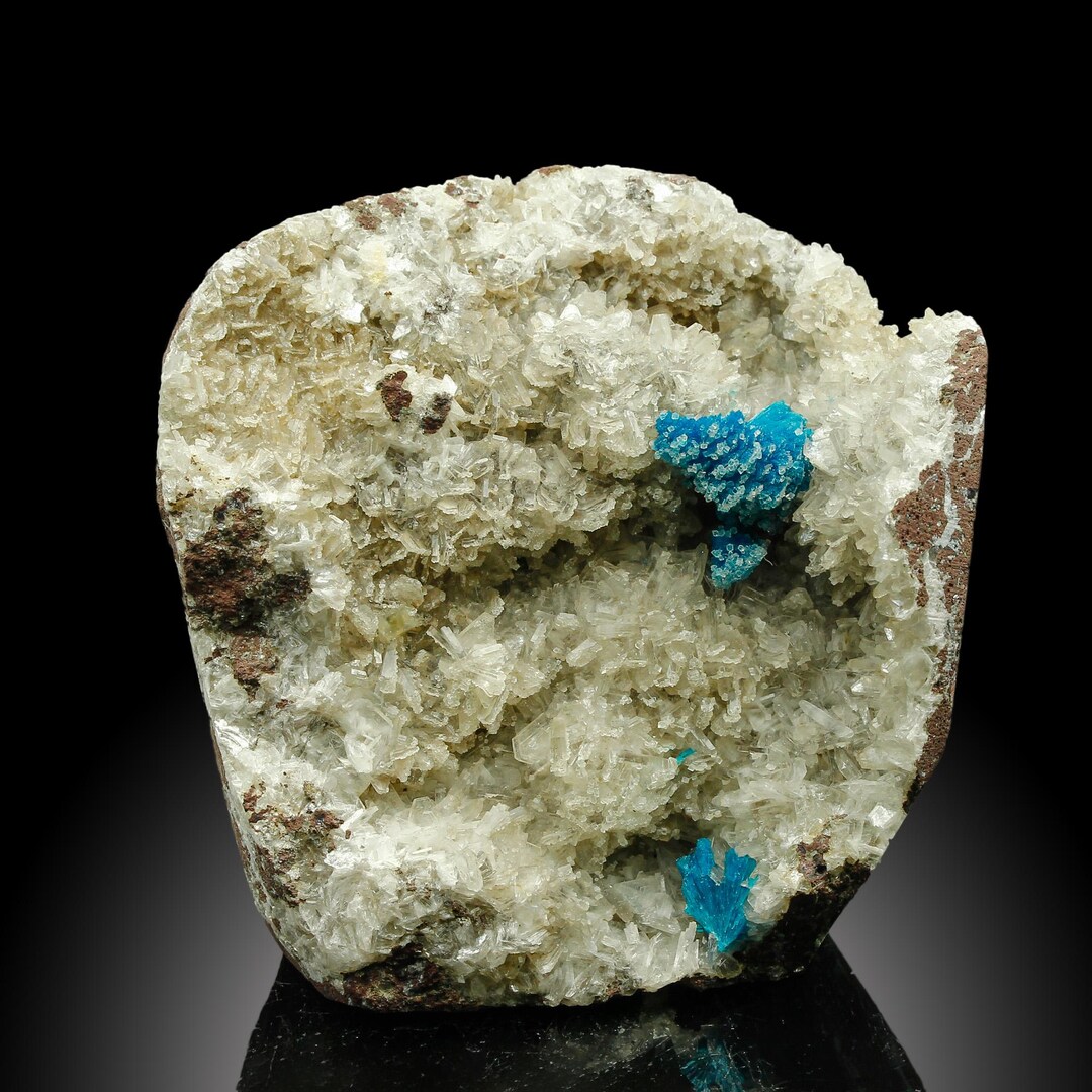 Royal Electric Blue Pentagonite & Cavansite on Stilbite | Exquisite ...