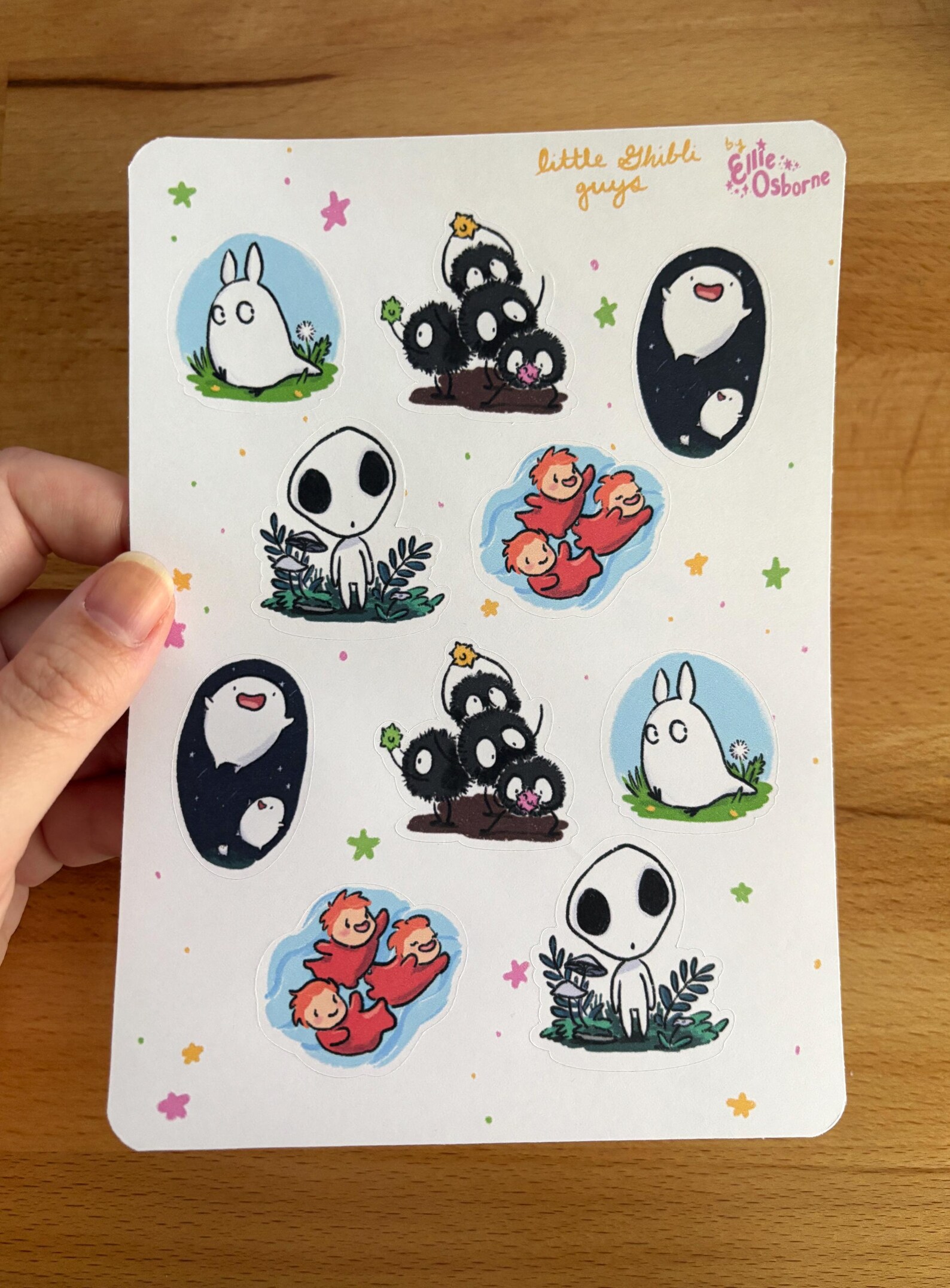 Ghibli-style Side Character Paper Sticker Sheets - Etsy