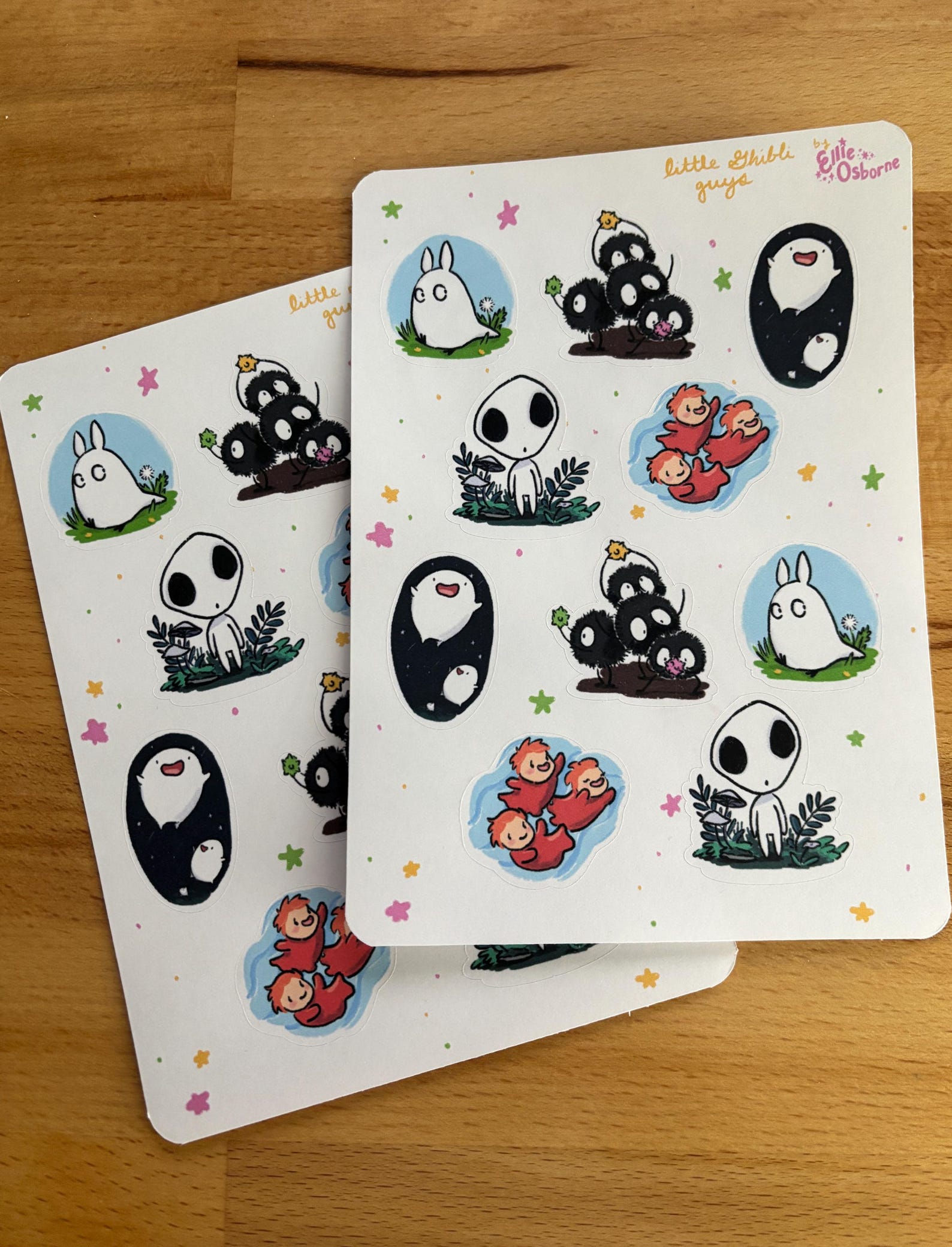 Ghibli-style Side Character Paper Sticker Sheets - Etsy