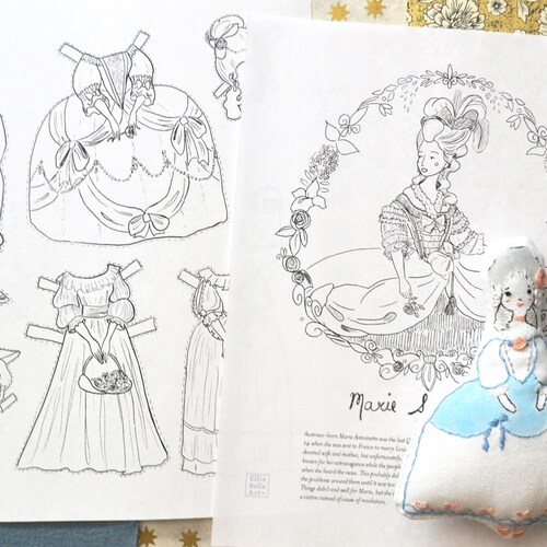 Marie Antoinette Coloring Pages and Paper Dolls - Etsy