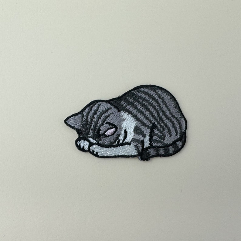 Sleeping Cat Patch, Choices of 6 Design, Embroidered Iron on Sewing on ...
